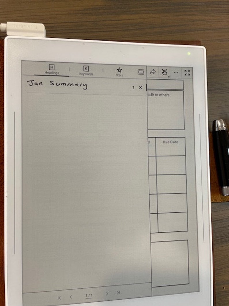 Supernote Nomad A6X2 Meeting Notes Template or Subject Notes - Etsy