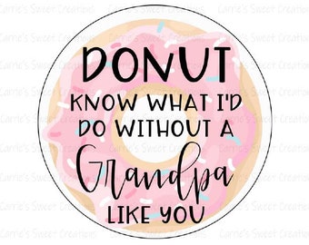 Father's Day Donut Gift Tag or Stickers Father's Day Favor Tag Donut ...