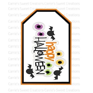 Happy Halloween Gift Tags Printable- Cookie Tags- Bag Tags- Digital ...