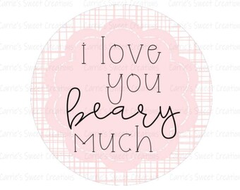 Valentines Day Printable Gift Tags I Love You Beary Much | Etsy