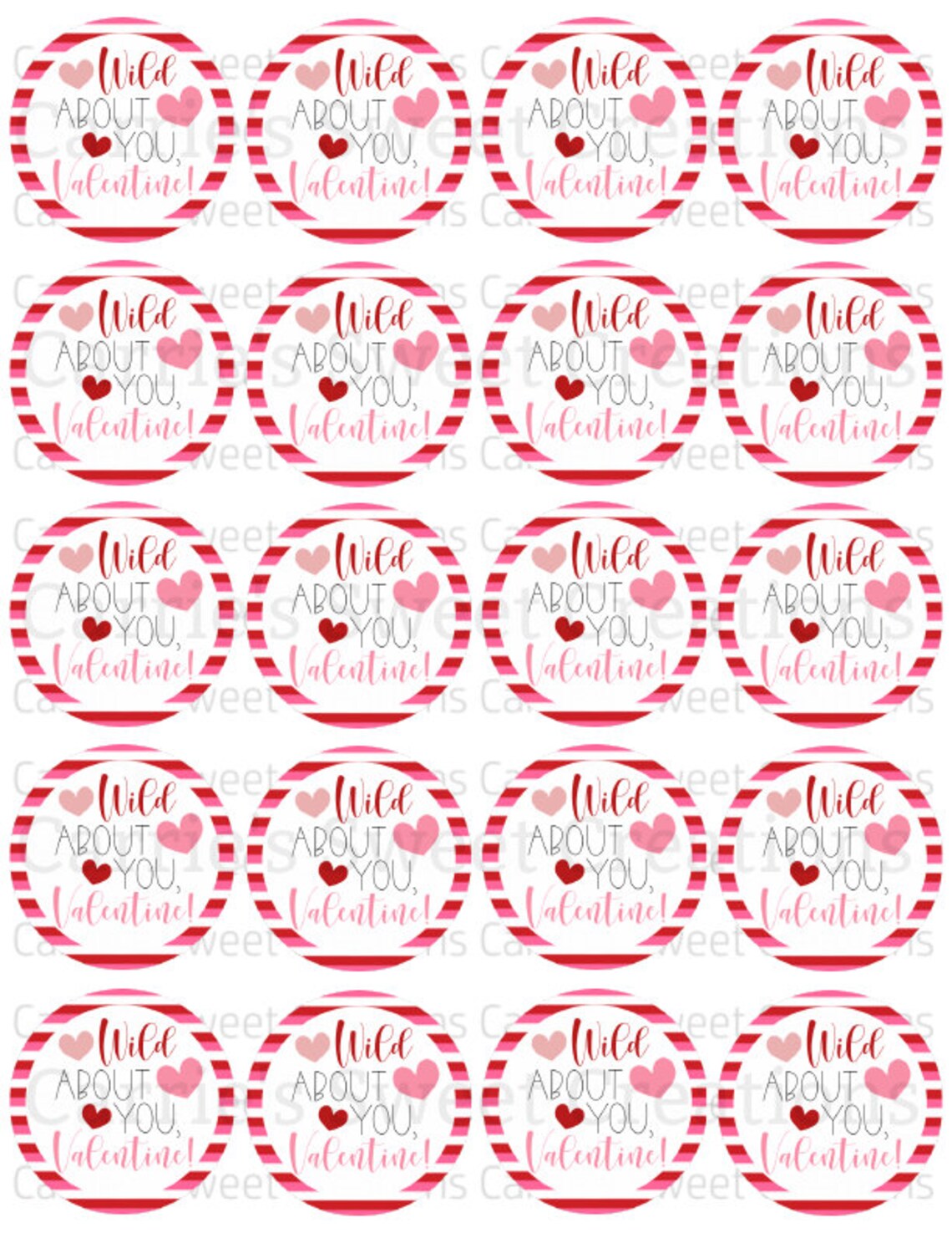 Wild About You Valentine Printable Valentine Tags Digital | Etsy