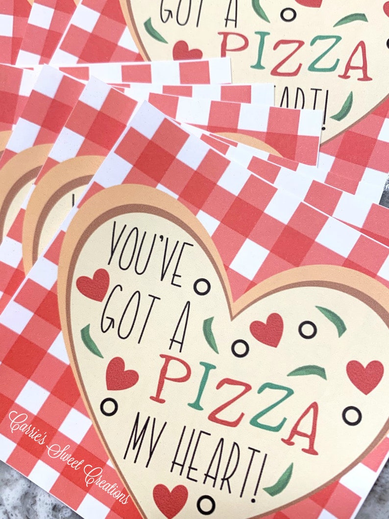 Pizza My Heart Stickers Valentine's Day Pizza Box - Etsy