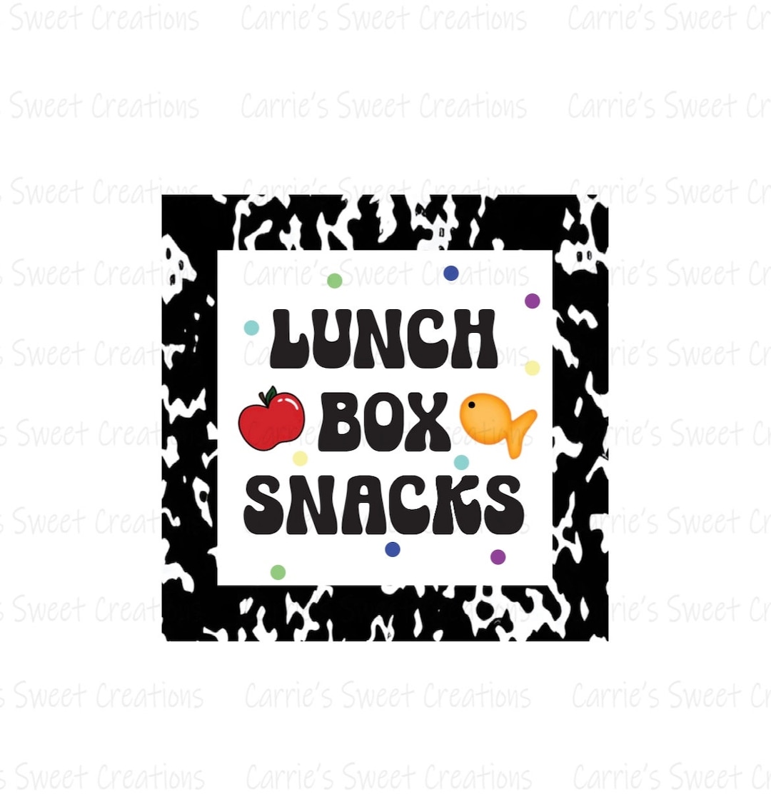 Lunch Box Snacks 2" Tag, Cookie Tag, School Gift Tags, Printable Tags ...