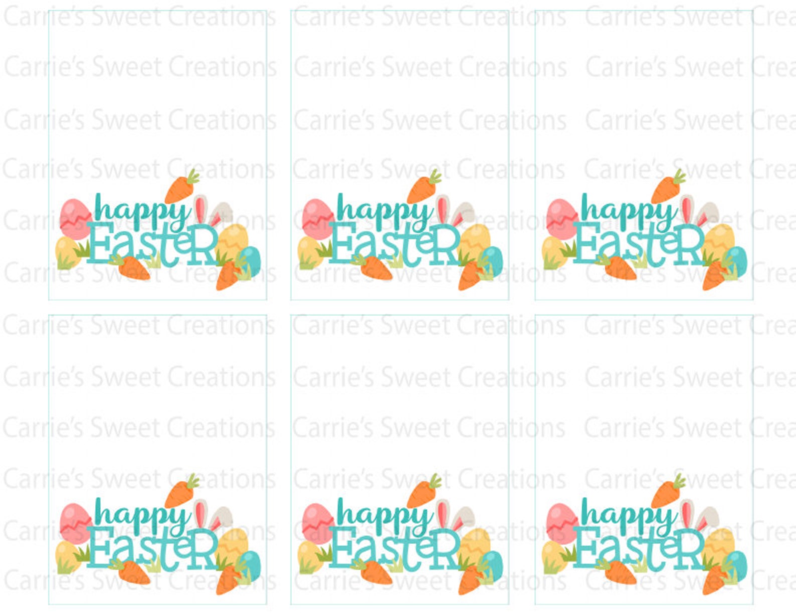 Happy Easter Bag Topper 3x4 Inch Printables Cookie Toppers | Etsy