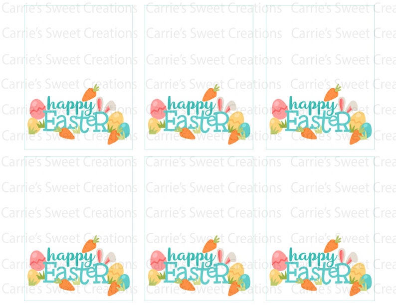 Happy Easter Bag Topper 3x4 Inch Printables Cookie Toppers | Etsy