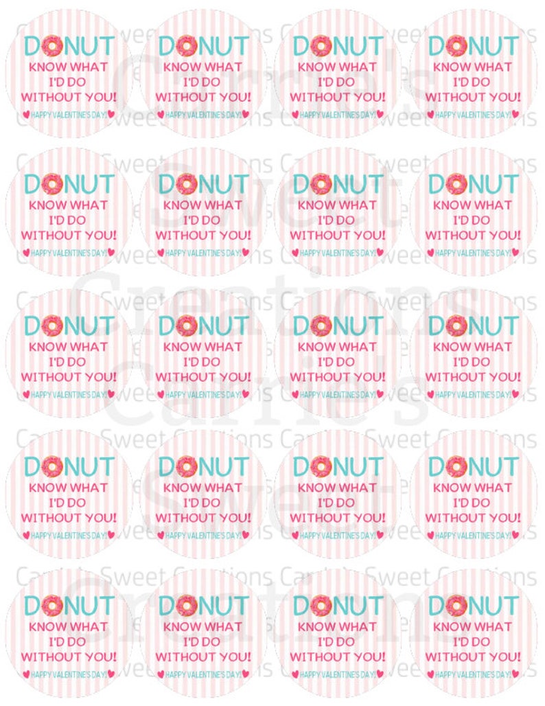 DONUT Know What I'd Do Without You Printable Tag Gift - Etsy