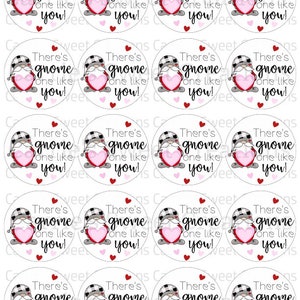 Valentine Gnome Printable Tag There's Gnome One Like You Valentine's ...
