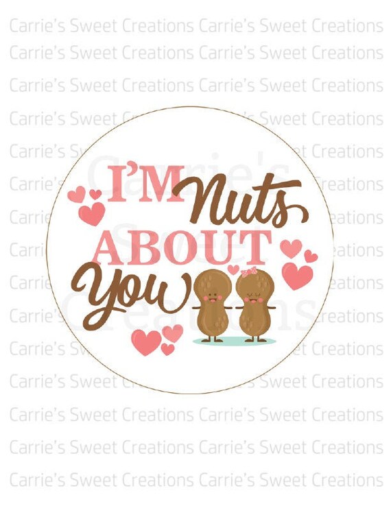 I'm Nuts About You Printable Tag Gift Tag Cookie Tag | Etsy