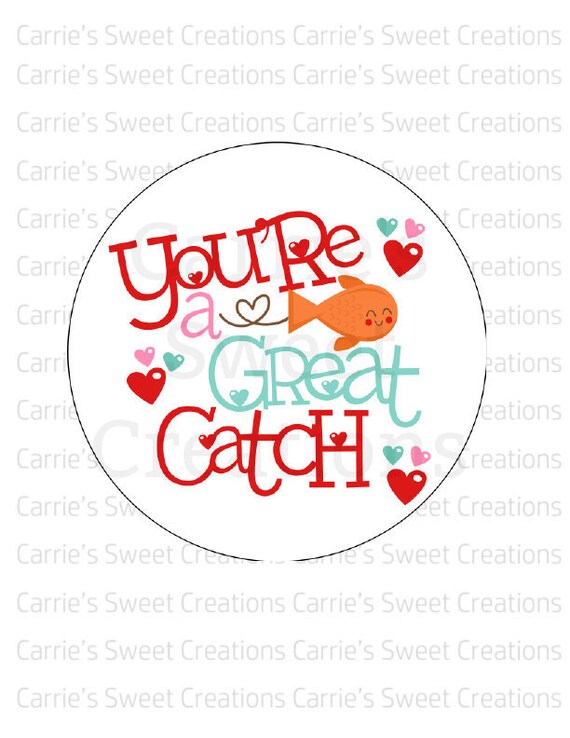 You're a Great Catch Printable Tag Gift Tag Cookie Tag | Etsy
