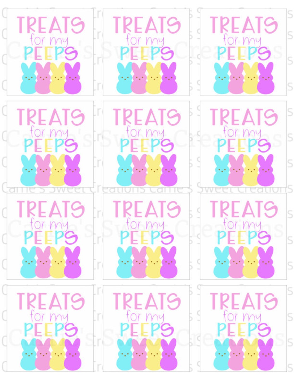 Peeps Printable Tags Treats for My Peeps Gift Tags Happy | Etsy
