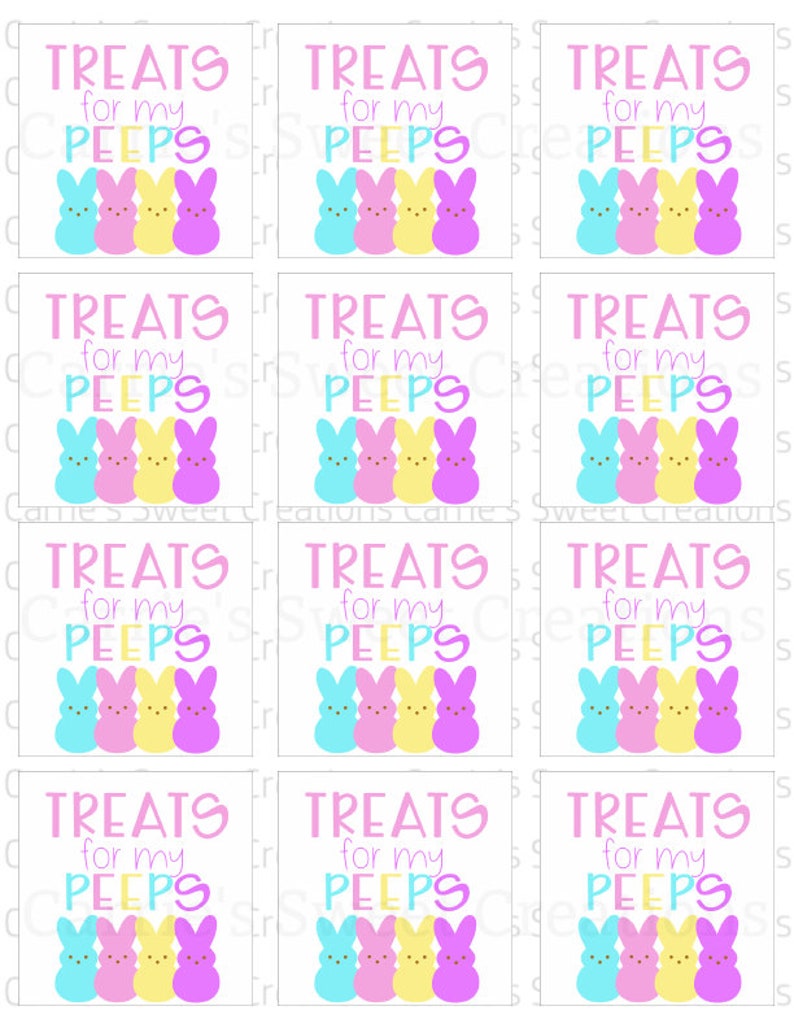 Peeps Printable Tags- Treats for My Peeps Gift Tags- Happy Easter Gift ...