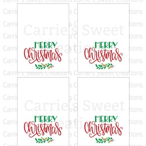 Merry Christmas Bag Topper Printable- Christmas Tags- Cookie Bag ...