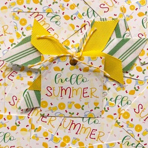 Hello Summer, Gift Tag, Square Tag, Summer Fun, Lemon Printable Design ...