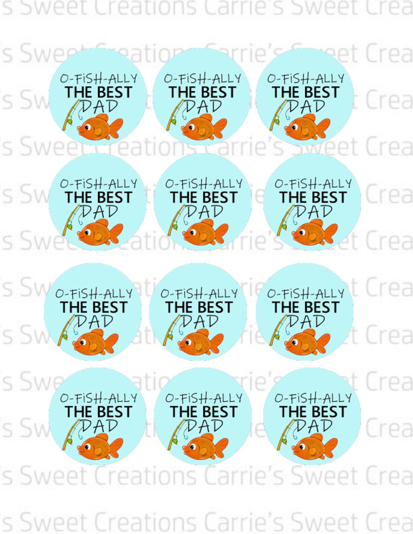 Father's Day Fish Printable Tags O-FISH-ALLY the Best Dad - Etsy