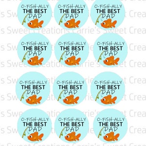 Father's Day Fish Printable Tags- O-FISH-ALLY the Best Dad - Etsy