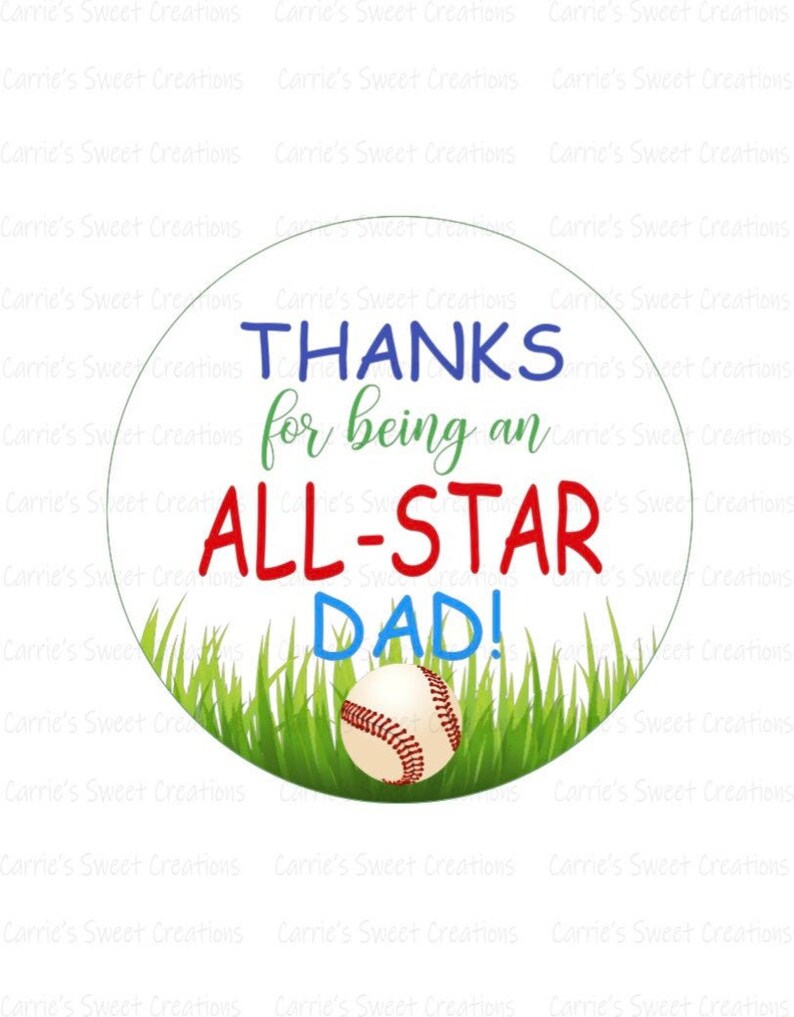 Father's Day Printable Tags Thanks for Being an All Star - Etsy