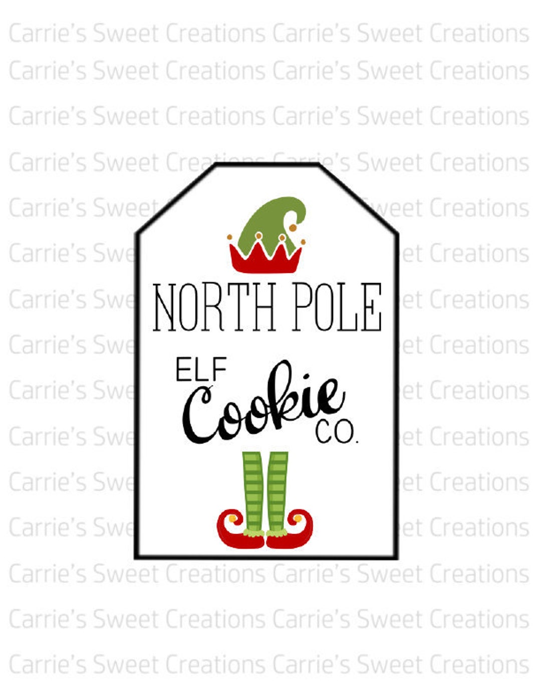 North Pole Elf Cookie Co Printable Tag- Cookie Tags- Christmas Tags ...
