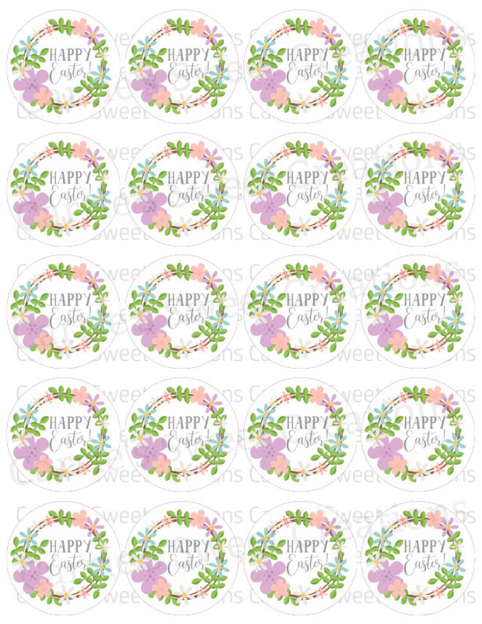 Easter Gift Tags- Happy Easter!- Printable Easter Tags- Floral Easter ...