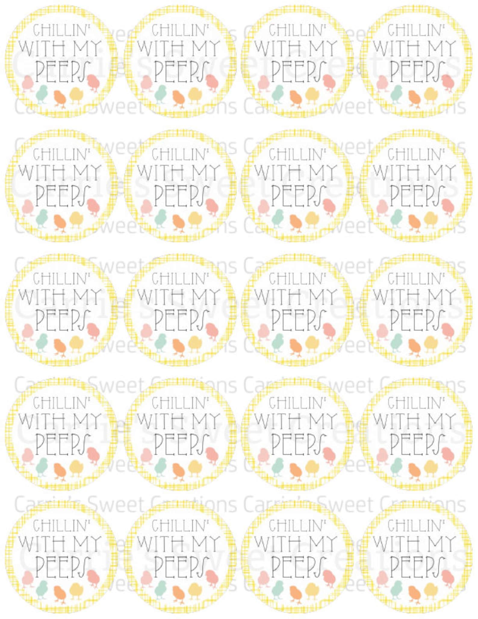 PEEPS Printable Tags- Chillin' With My PEEPS Cookie Tags- Easter ...