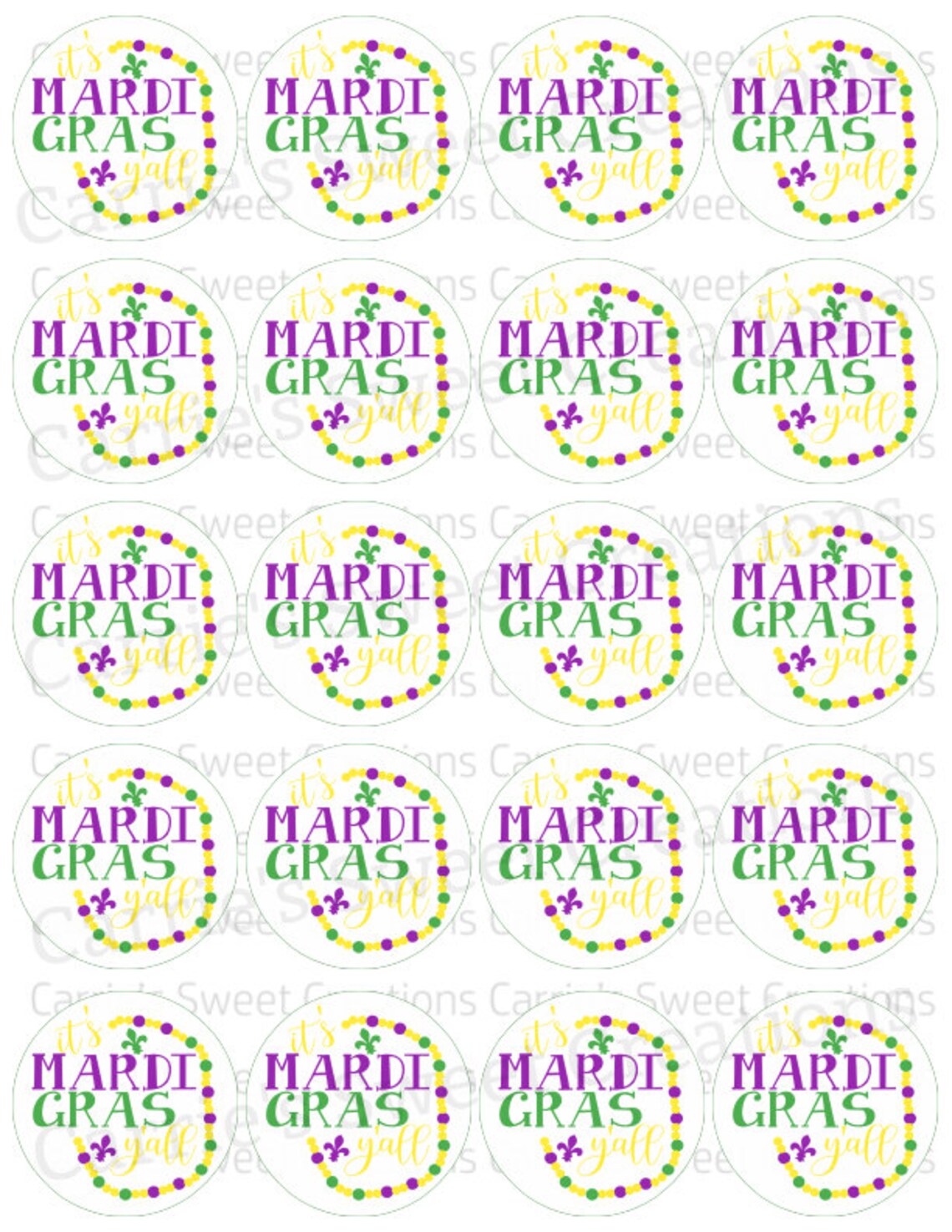 Mardi Gras Printable Gift Tags It's Mardi Gras Y'all - Etsy