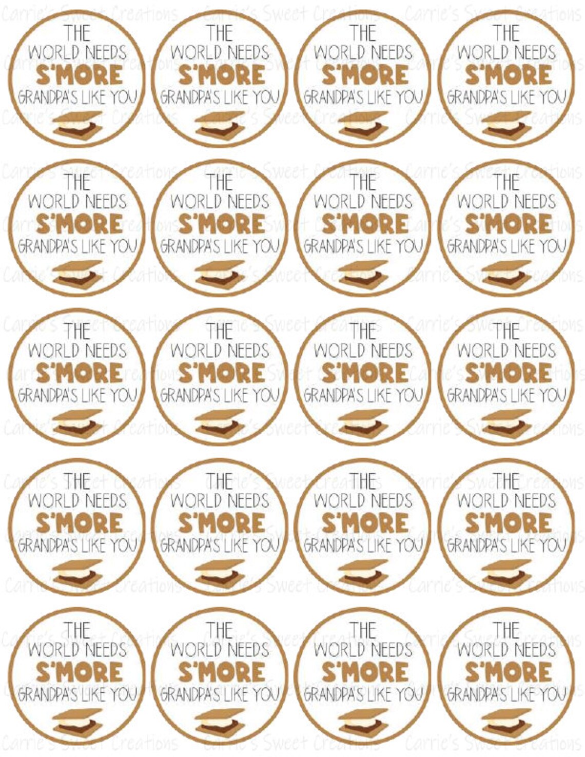 Father's Day Printable Tag- the World Needs Smore Grandpas Like You ...