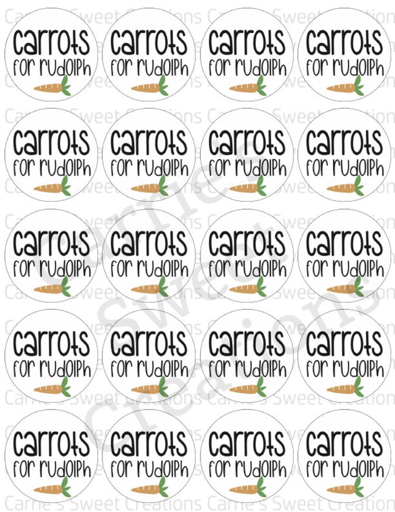 Carrots for Rudolph Printable Tag Cookie Tags Holiday Tags - Etsy