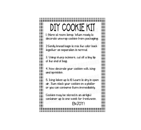 DIY Royal Icing Cookie Kit Printable Card Cookie Card - Etsy