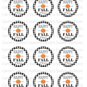 Happy Fall Y'all Gift Tag Printable- Circle Tag- Cookie Tag- Fall Tags ...