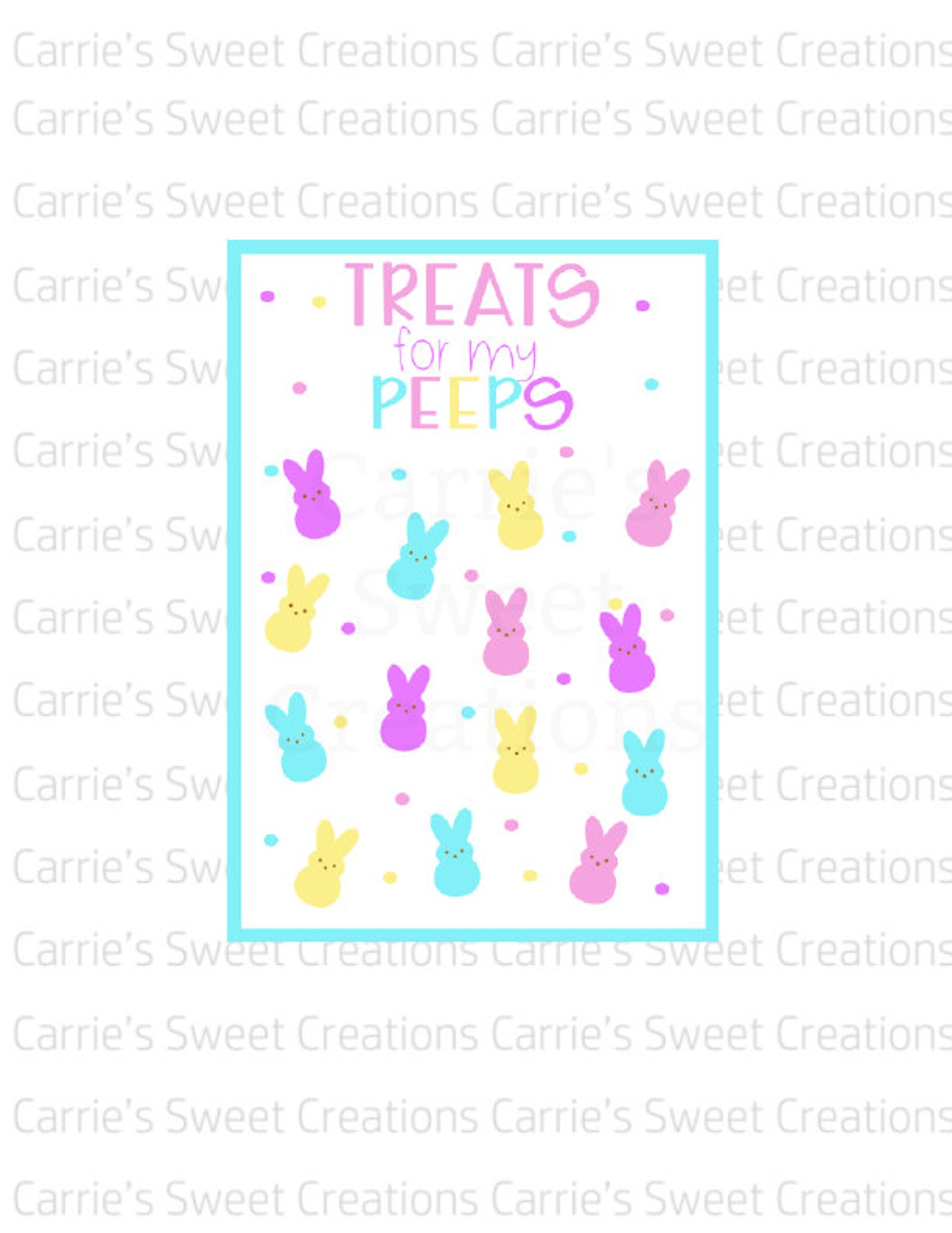 Peeps Cookie Card Printable Treats for My Peeps Gift Card - Etsy
