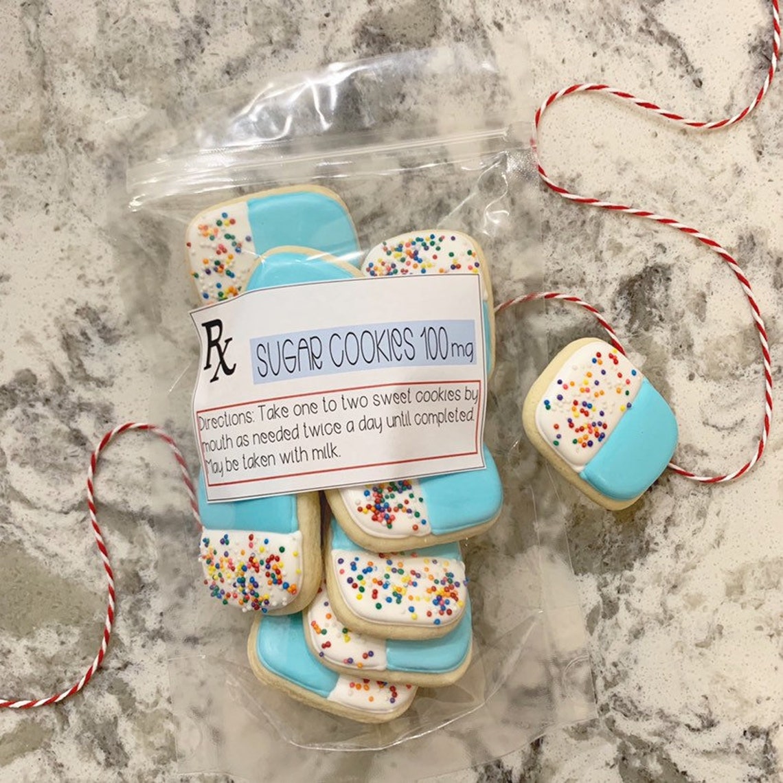 Sugar Cookie Prescription Card Printable Cookie Tags Instant - Etsy