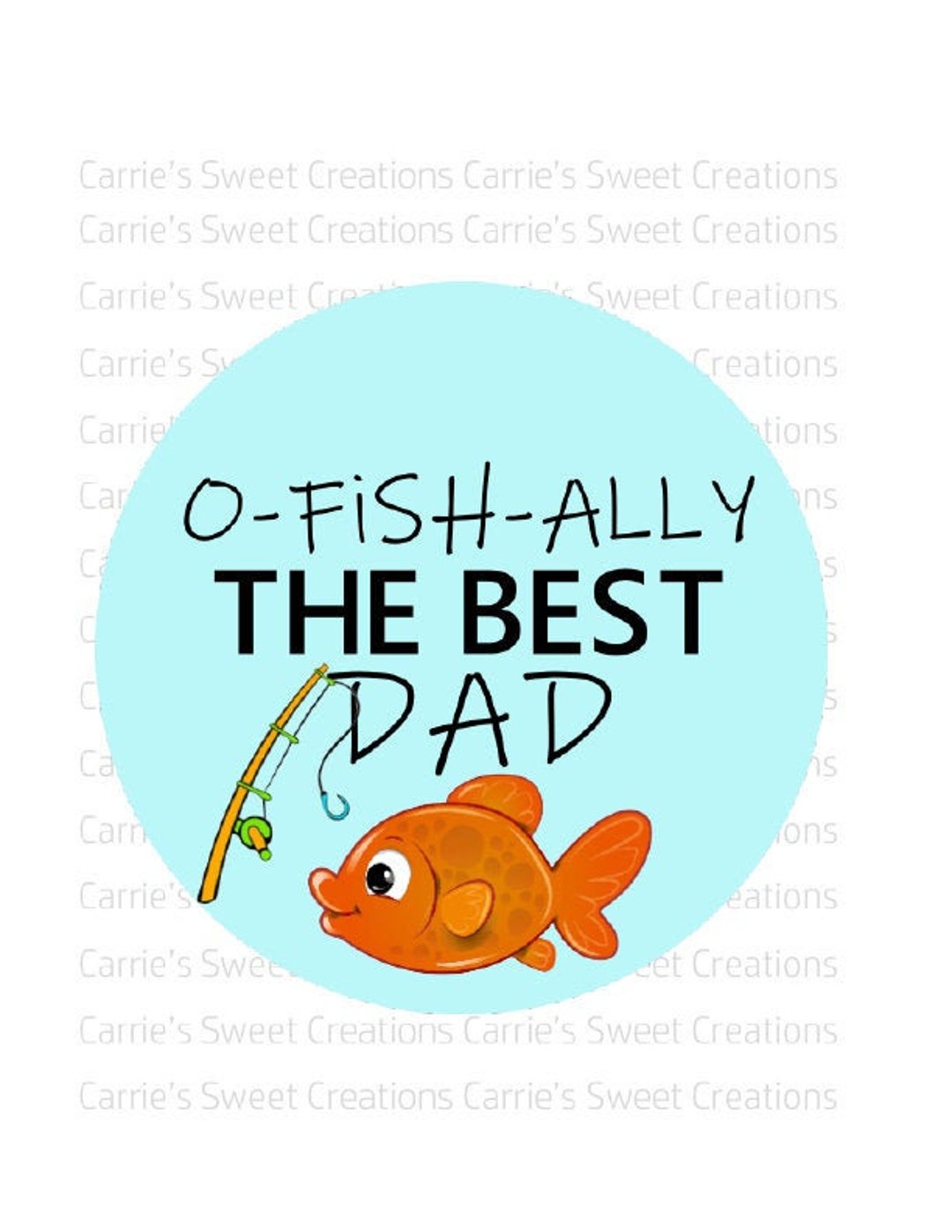 Father's Day Fish Printable Tags- O-FISH-ALLY the Best Dad - Etsy
