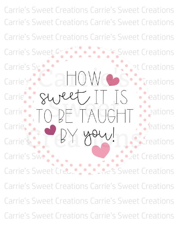 How Sweet It is to Be Taught by You Printable Tags - Etsy