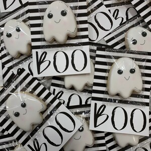 Boo Printable Card 3.5"x5" - Cookie Card- Halloween Black Stripe ...