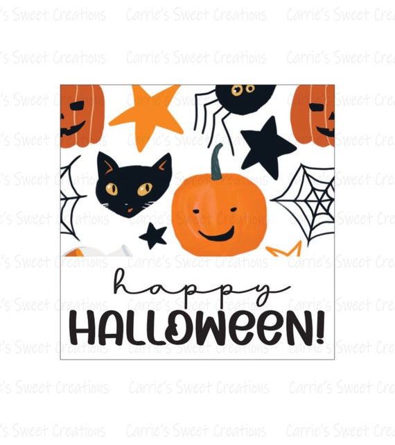 Happy Halloween Tags Printable 2 Gift Tags Pumpkin | Etsy