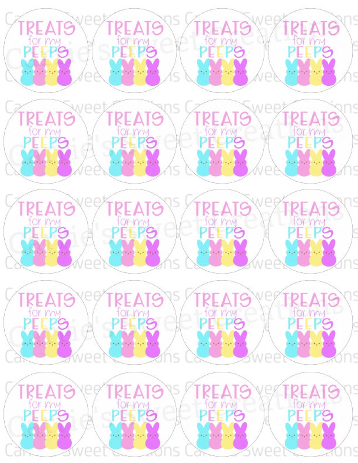 Peeps Printable Tags Treats for My Peeps Gift Tags Happy | Etsy