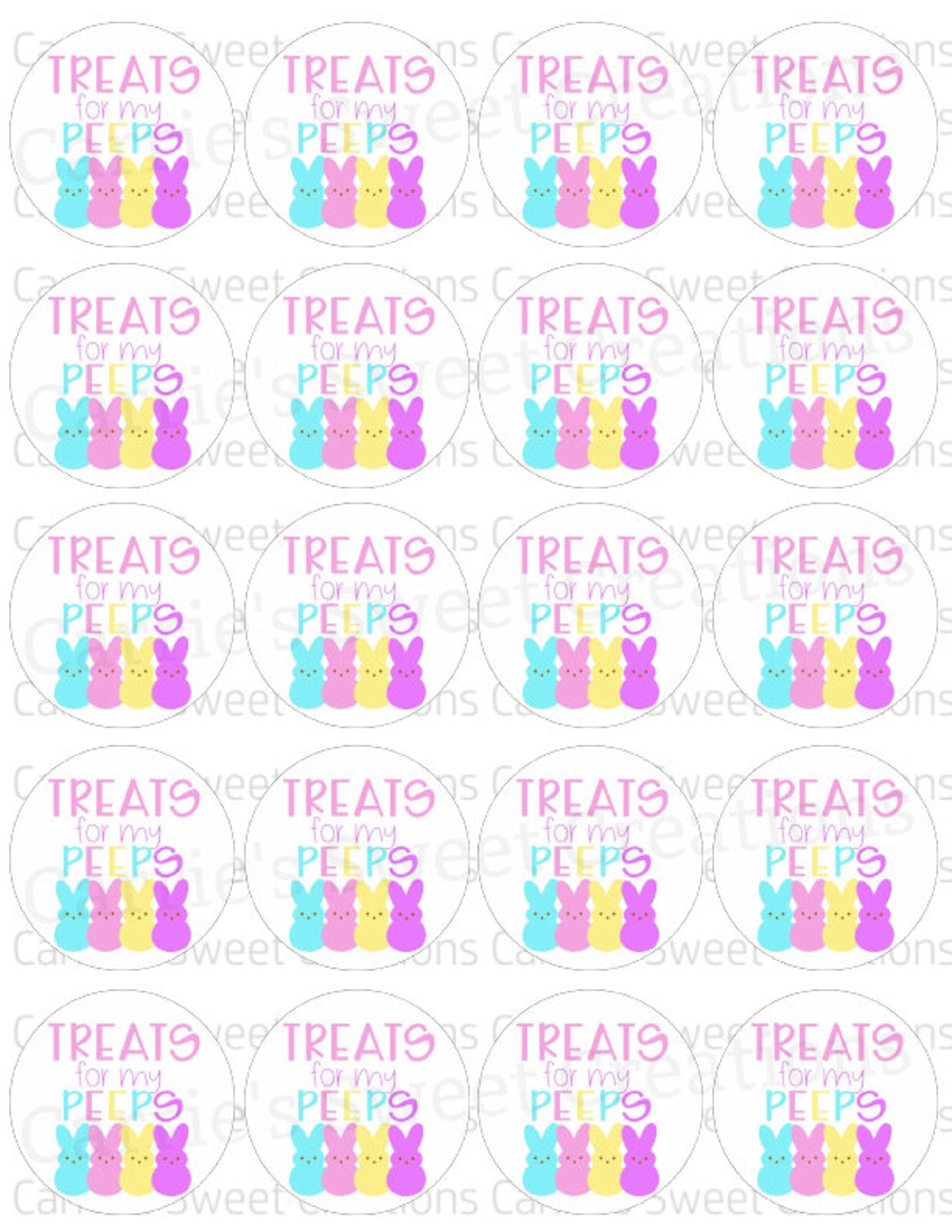 Peeps Printable Tags Treats for My Peeps Gift Tags Happy Easter Gift ...