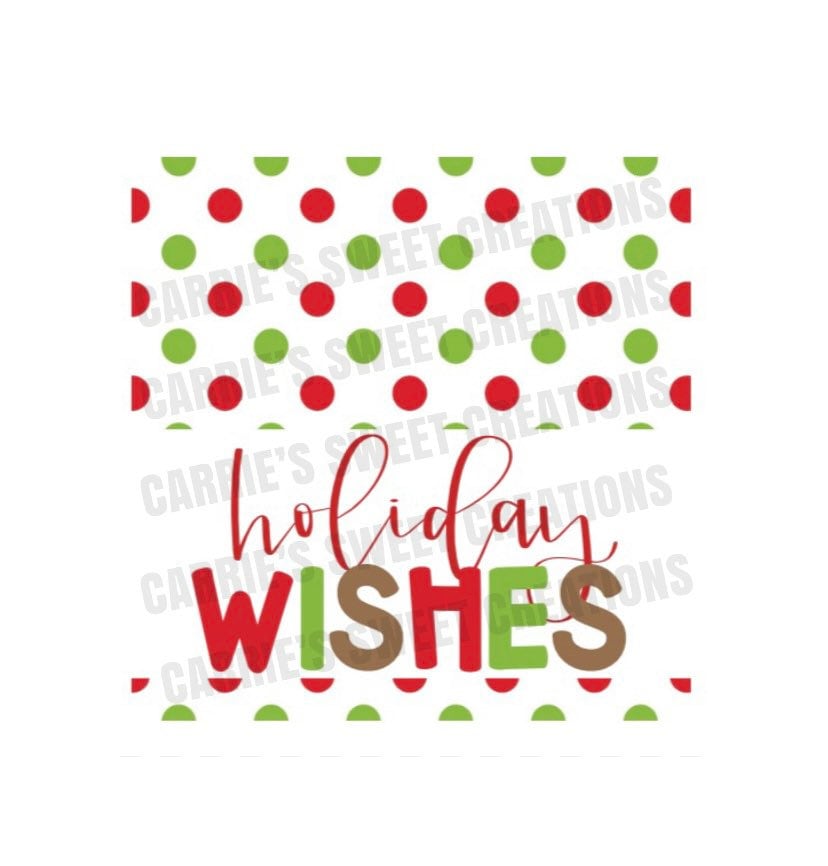 Holiday Wishes Printable 2x2 Tag Christmas Gift Tags | Etsy