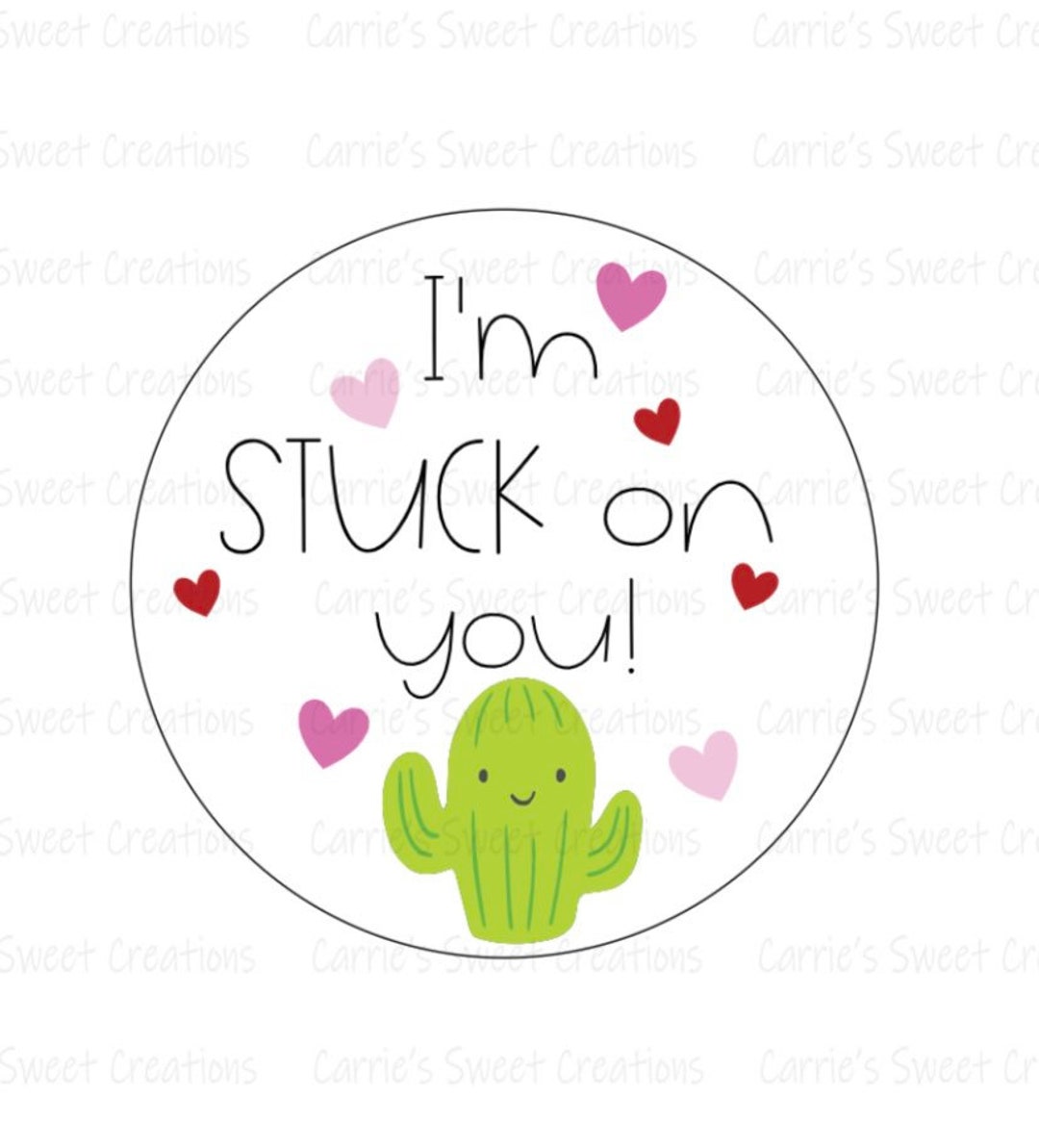 Valentine's Day Printable Tag, I'm Stuck on You Valentine's Day Gift ...