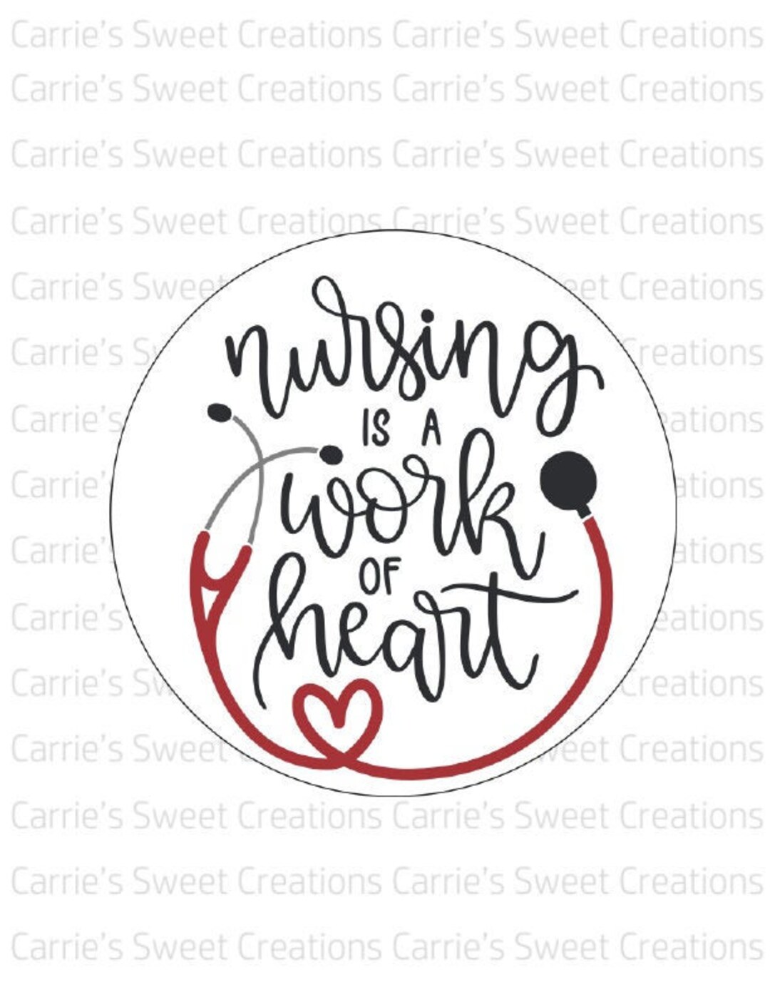 Nursing is A Work of Heart Printable Tag- Digital Download - Etsy