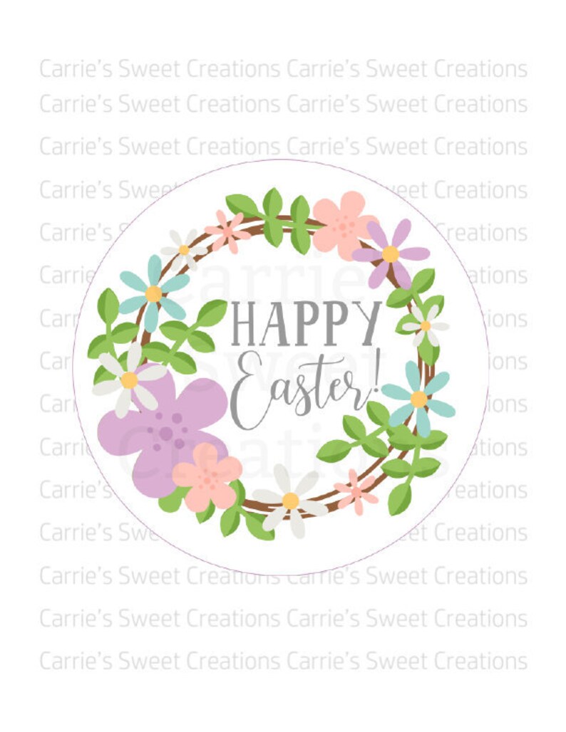 Easter Gift Tags Happy Easter Printable Easter Tags Floral | Etsy