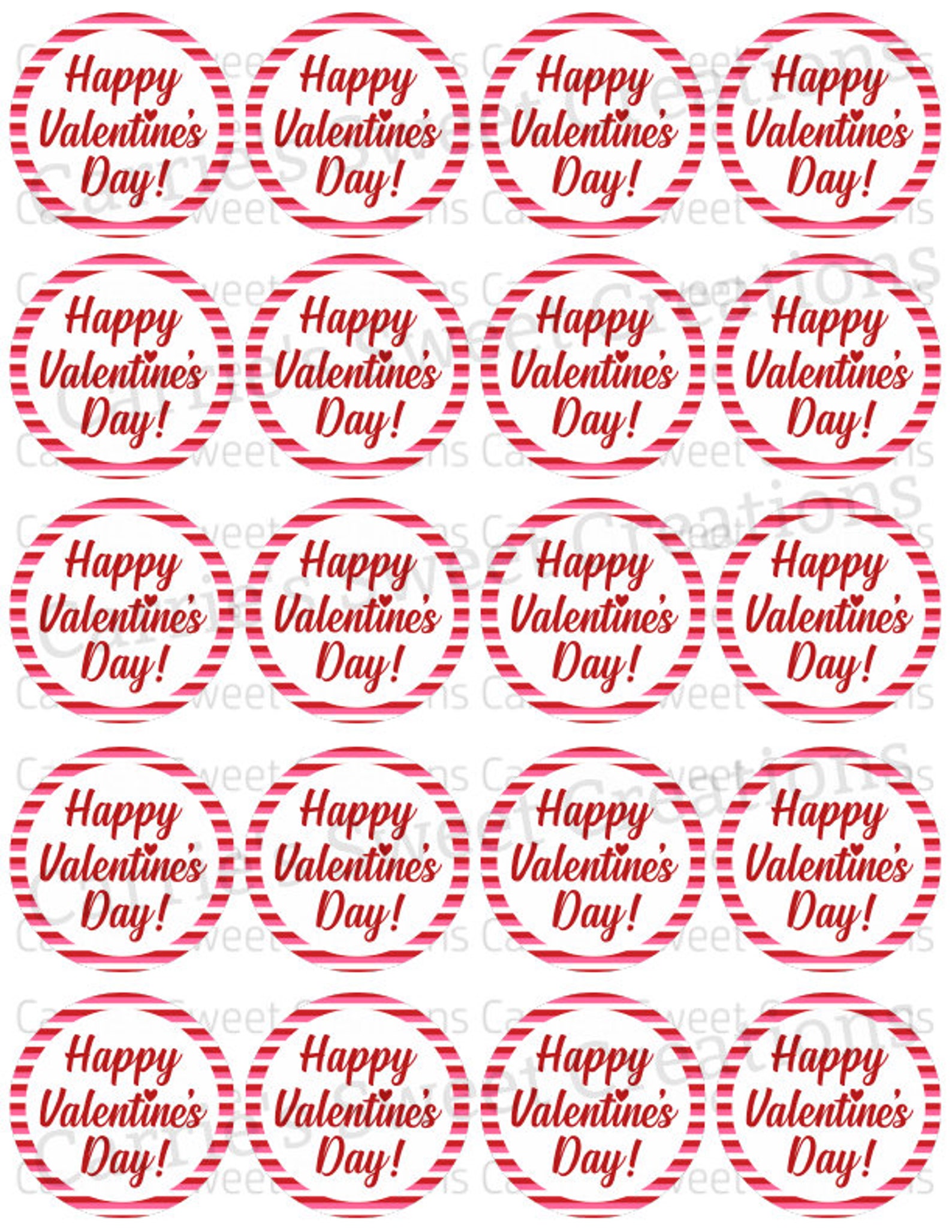Happy Valentine's Day Printable Tag Gift Tag Cookie Tag - Etsy