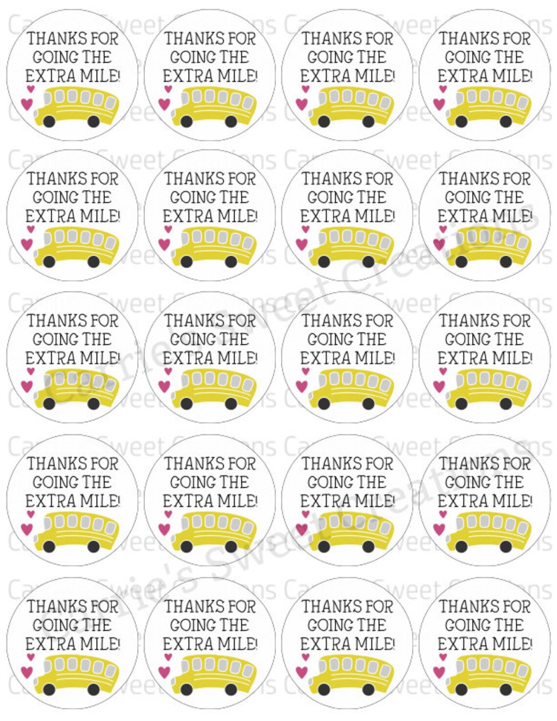 Bus Driver Appreciation Printable Tag Thanks for Going the | Etsy