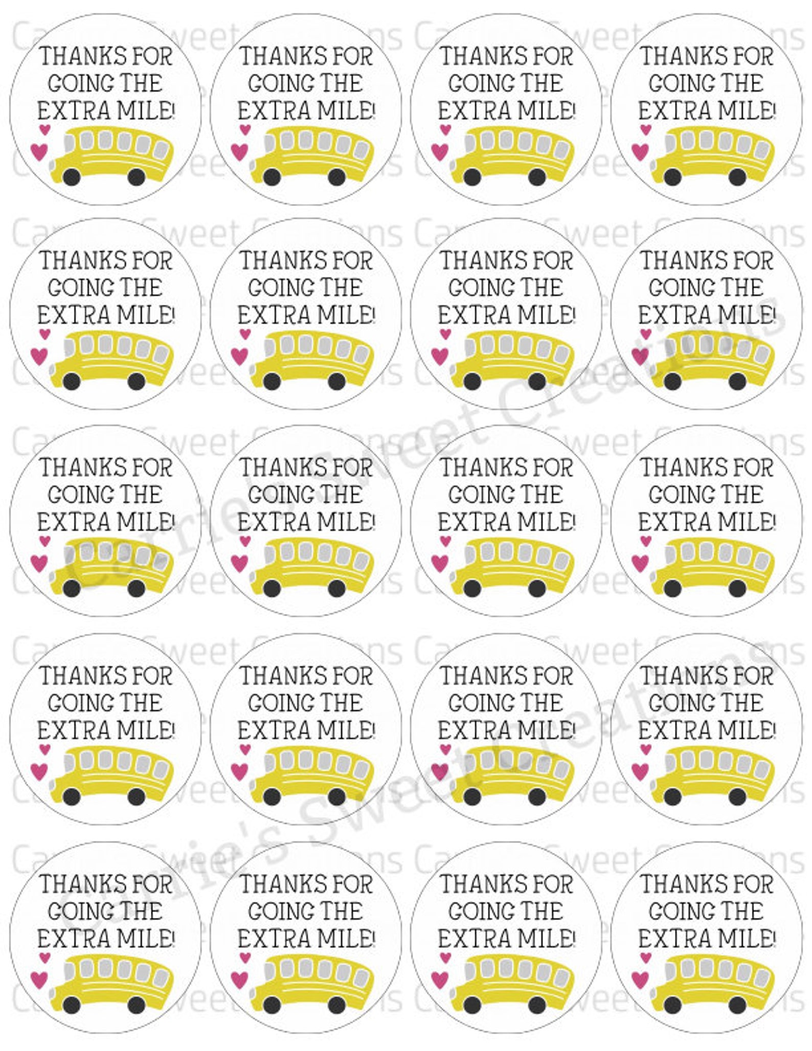 Bus Driver Appreciation Printable Tag Thanks for Going the | Etsy