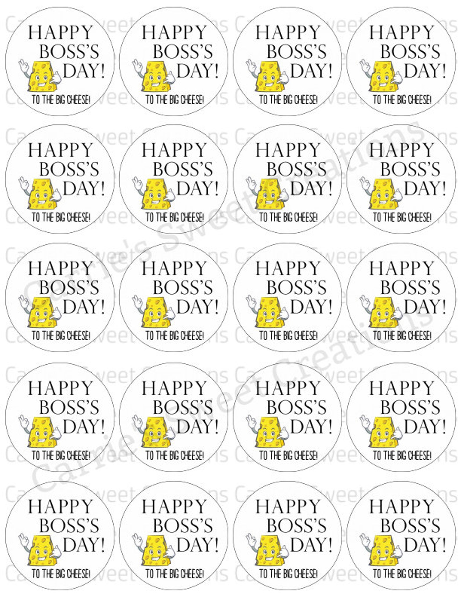 Happy Boss's Day Printable Tags Cookie Tags Boss's | Etsy