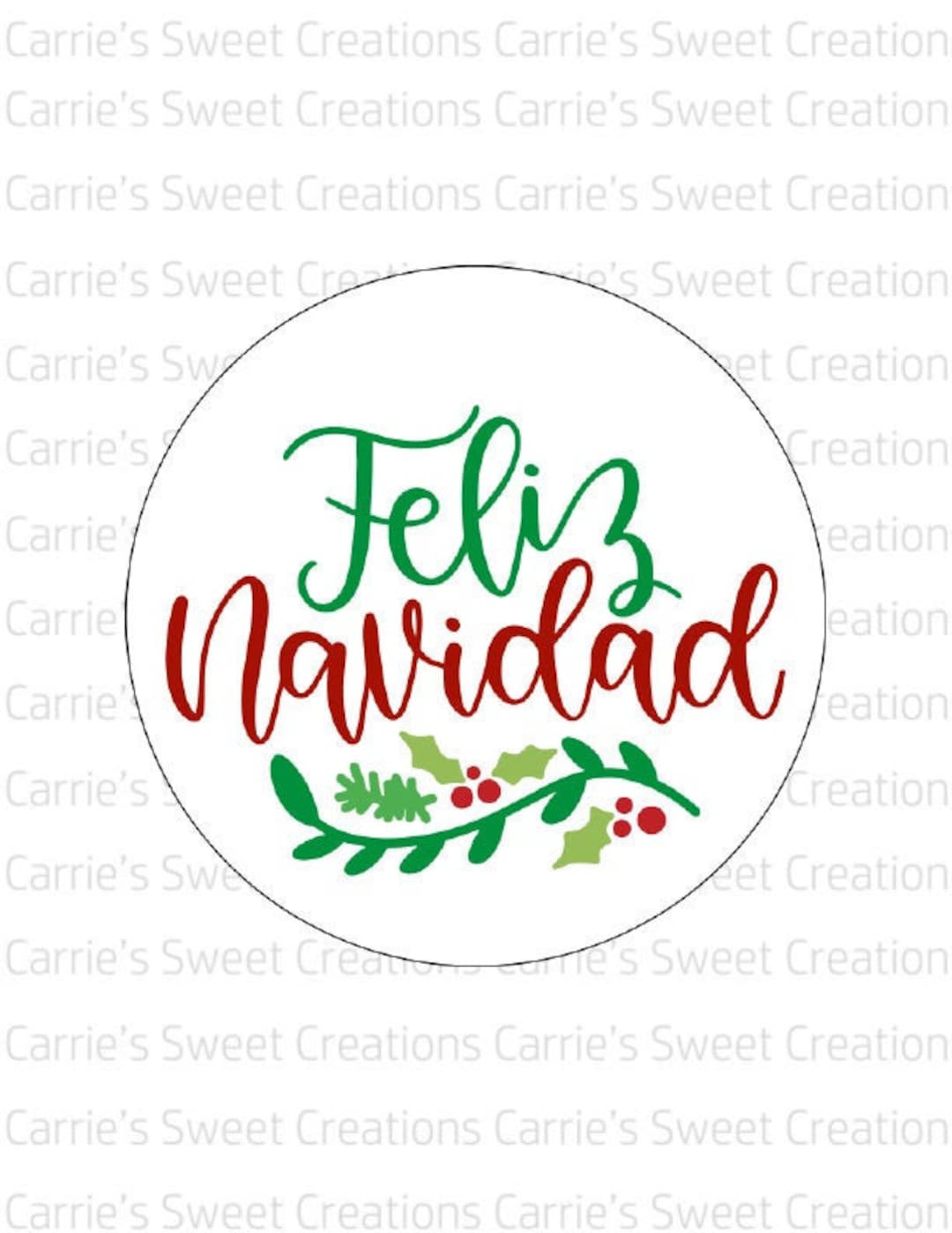 Feliz Navidad Printable Tag- Cookie Tag- Holiday Tag- Merry Christmas ...