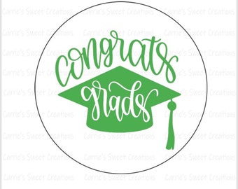 Congrats Grads Printable Tags Graduation Cap Black | Etsy