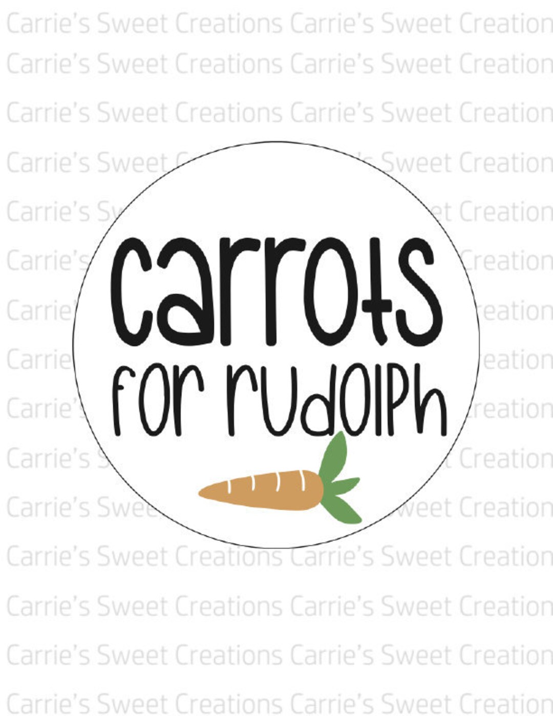 Carrots for Rudolph Printable Tag- Cookie Tags- Holiday Tags- Digital ...