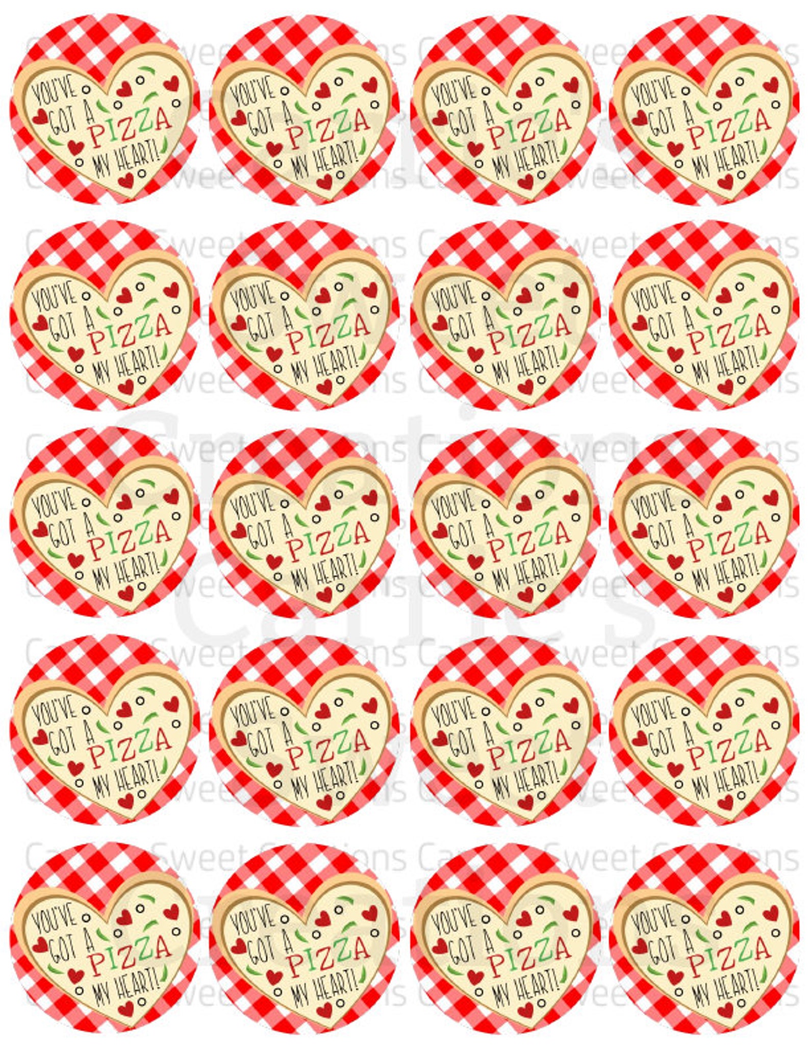 You've Got A Pizza My Heart Printable Tag Gift Tag - Etsy