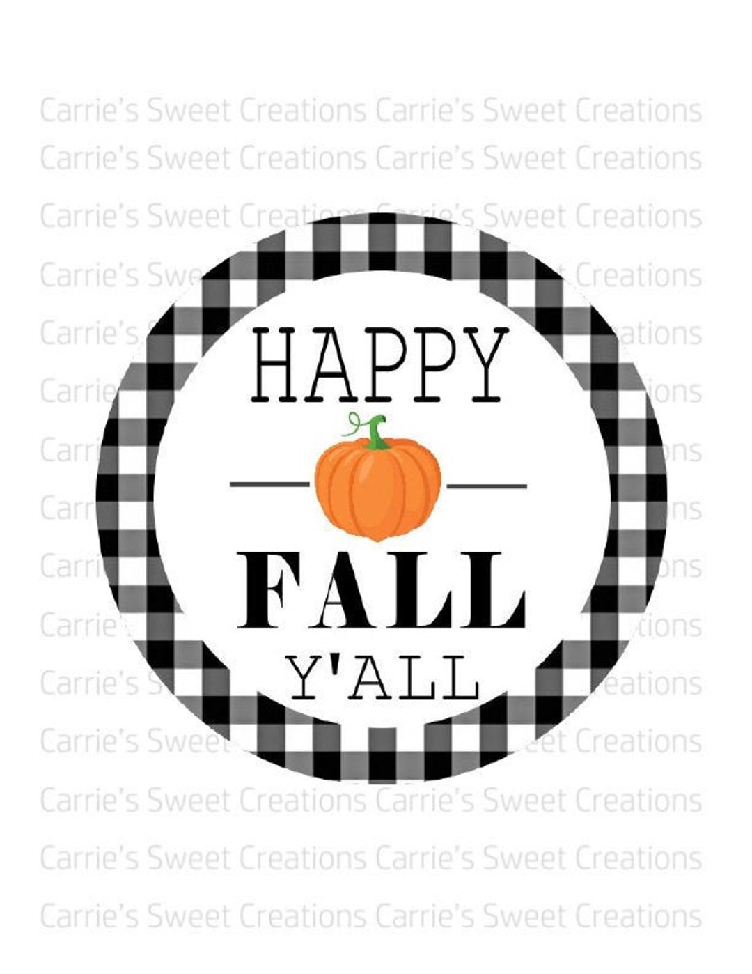 Happy Fall Y'all Gift Tag Printable- Circle Tag- Cookie Tag- Fall Tags ...