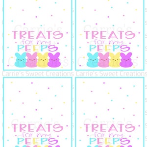 Peeps Bag Topper 4x5 Inch Printables- Treats for My Peeps Cookie ...